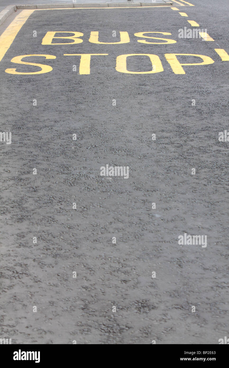 Road markings at bus stop hi-res stock photography and images - Alamy