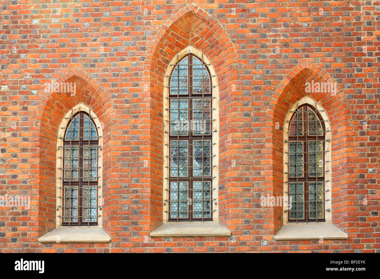 Three gothic windows Old Town Hall Wroclaw Lower Silesia Poland Stock ...