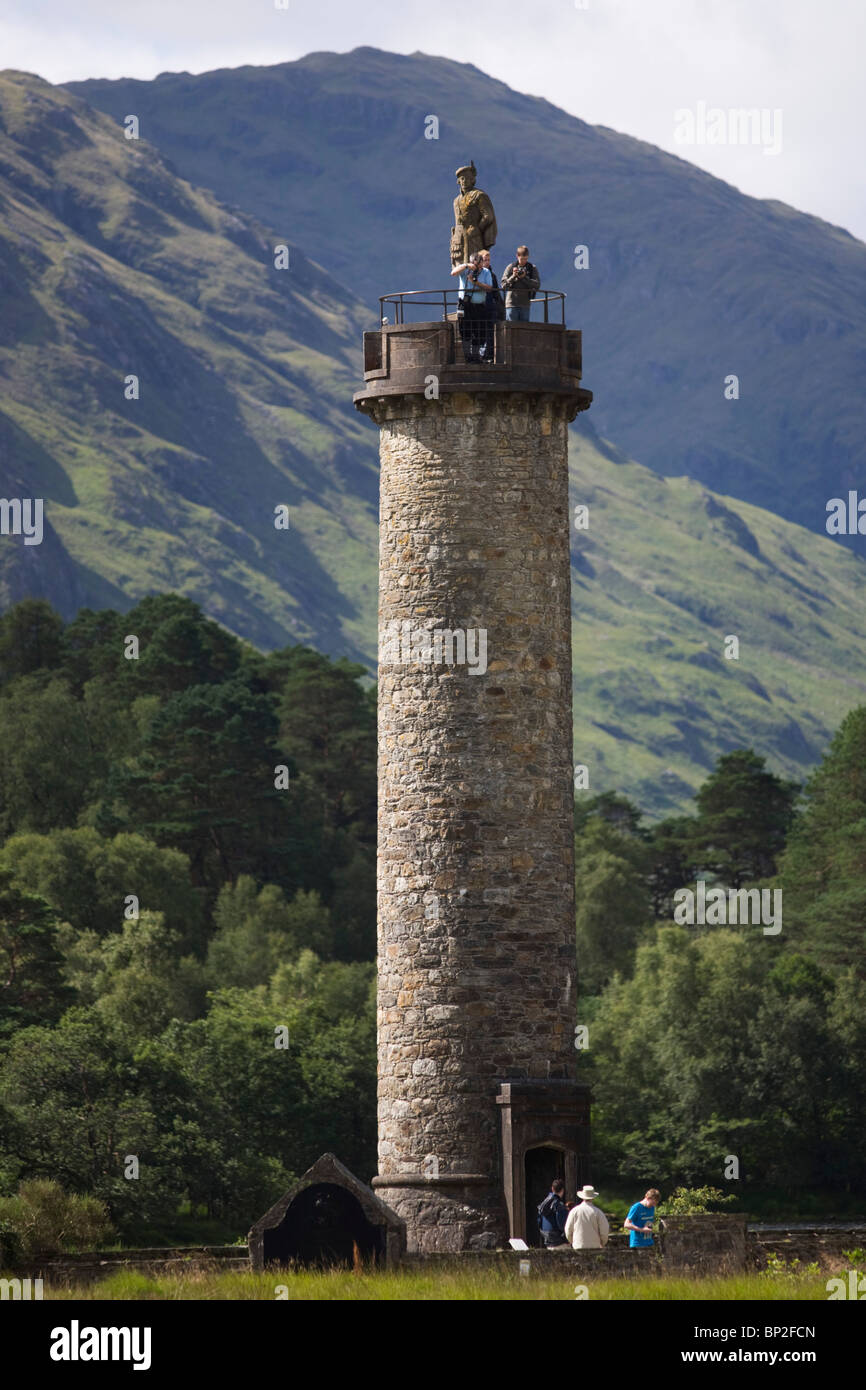 Tourists on Glenfinnan Monument built where Scottish Jacobite Bonnie ...