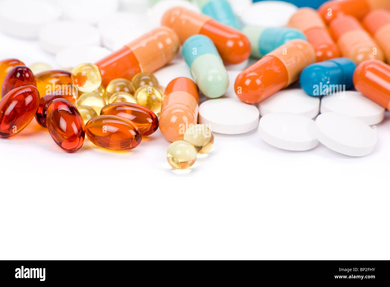 Medicine pills close up shot for background Stock Photo - Alamy
