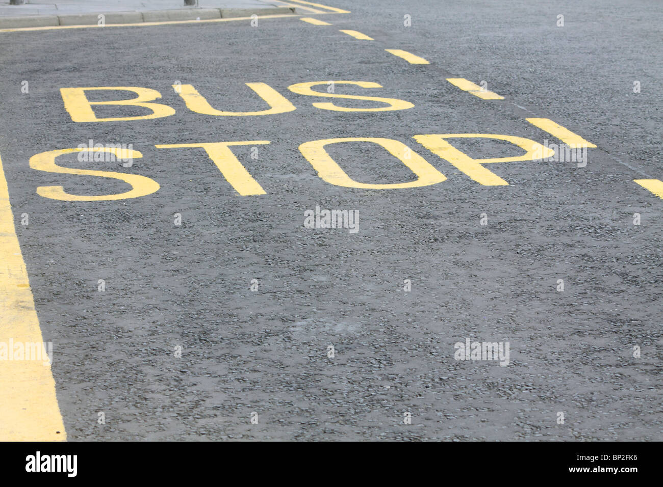 Road markings at bus stop hi-res stock photography and images - Alamy