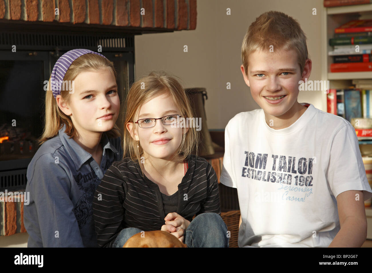 Portrait of three siblings Stock Photo - Alamy