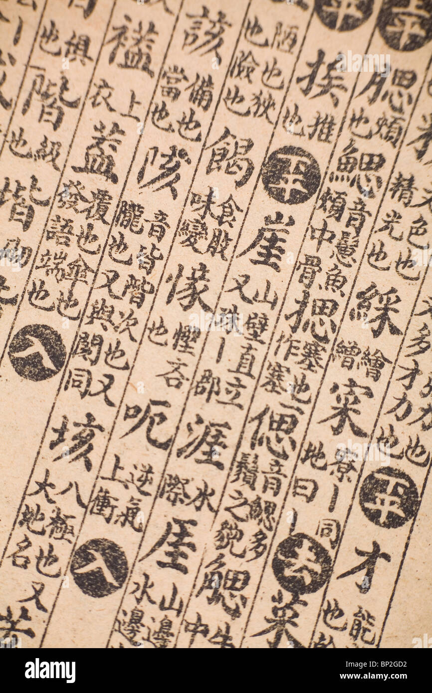 brown antique chinese book page for background Stock Photo - Alamy