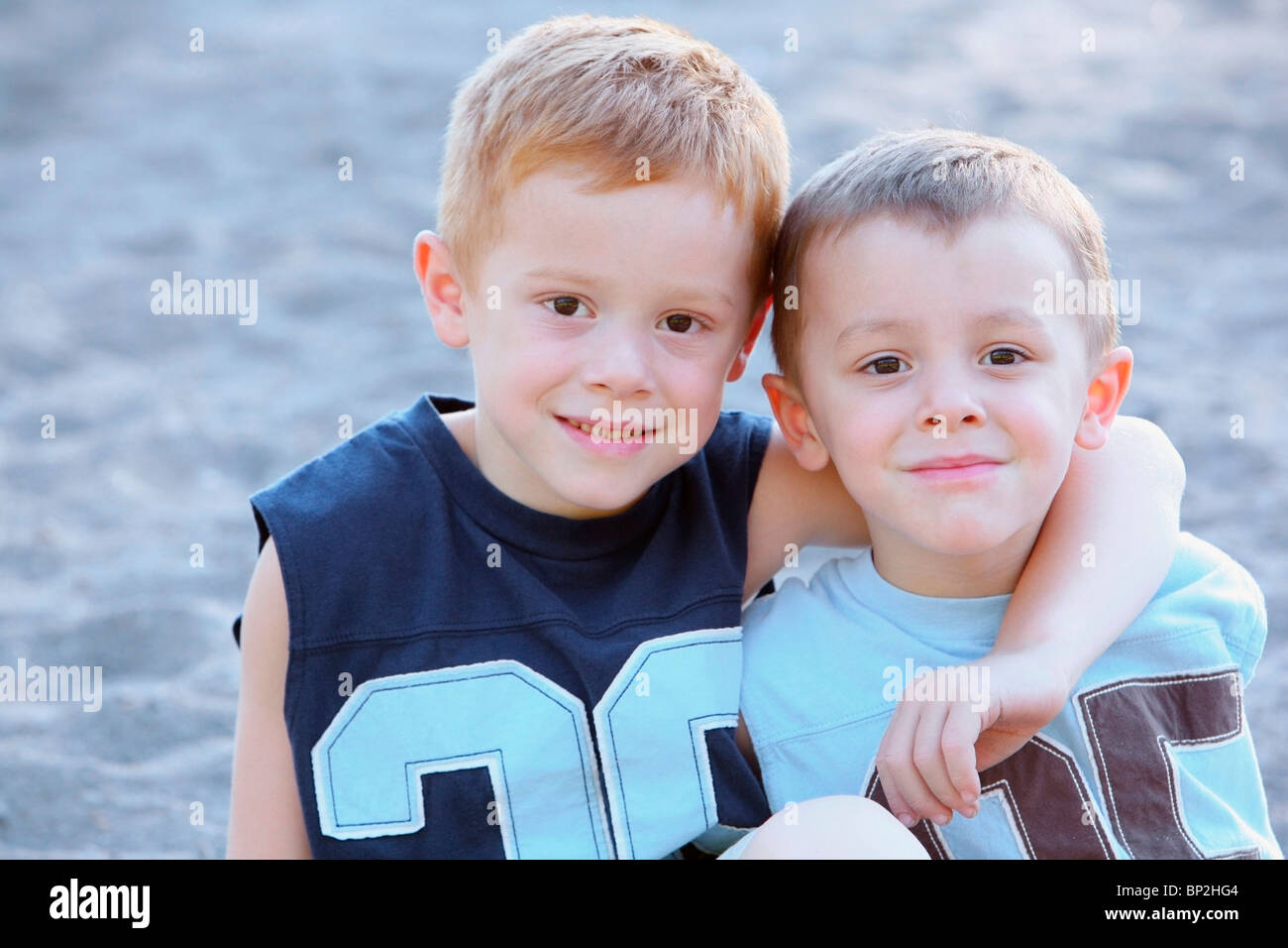 Portrait Of Two Young Boys Stock Photo - Alamy