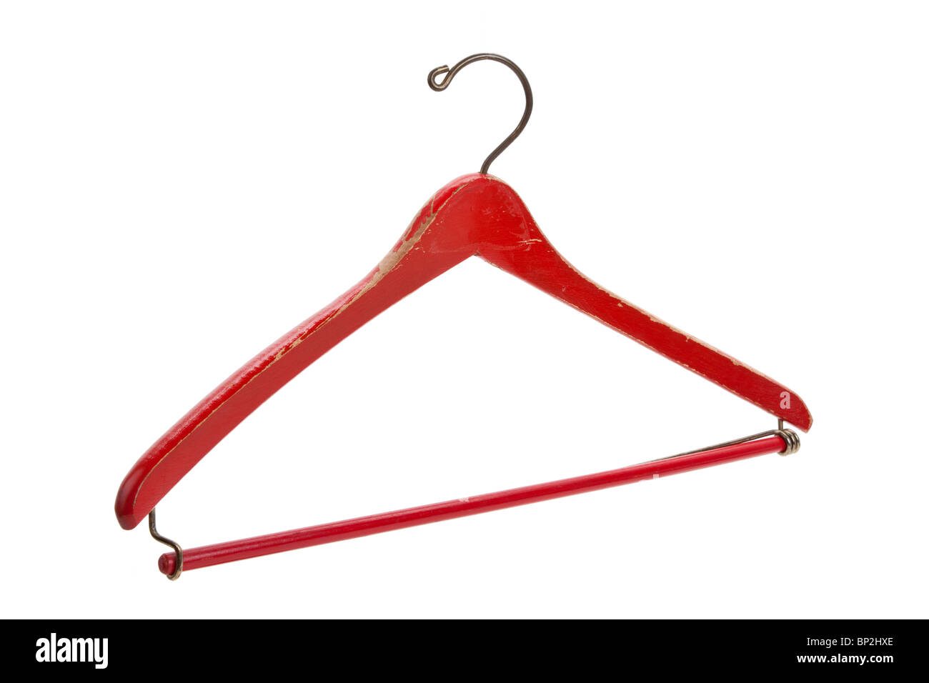 Red Wood Hanger with white background Stock Photo - Alamy