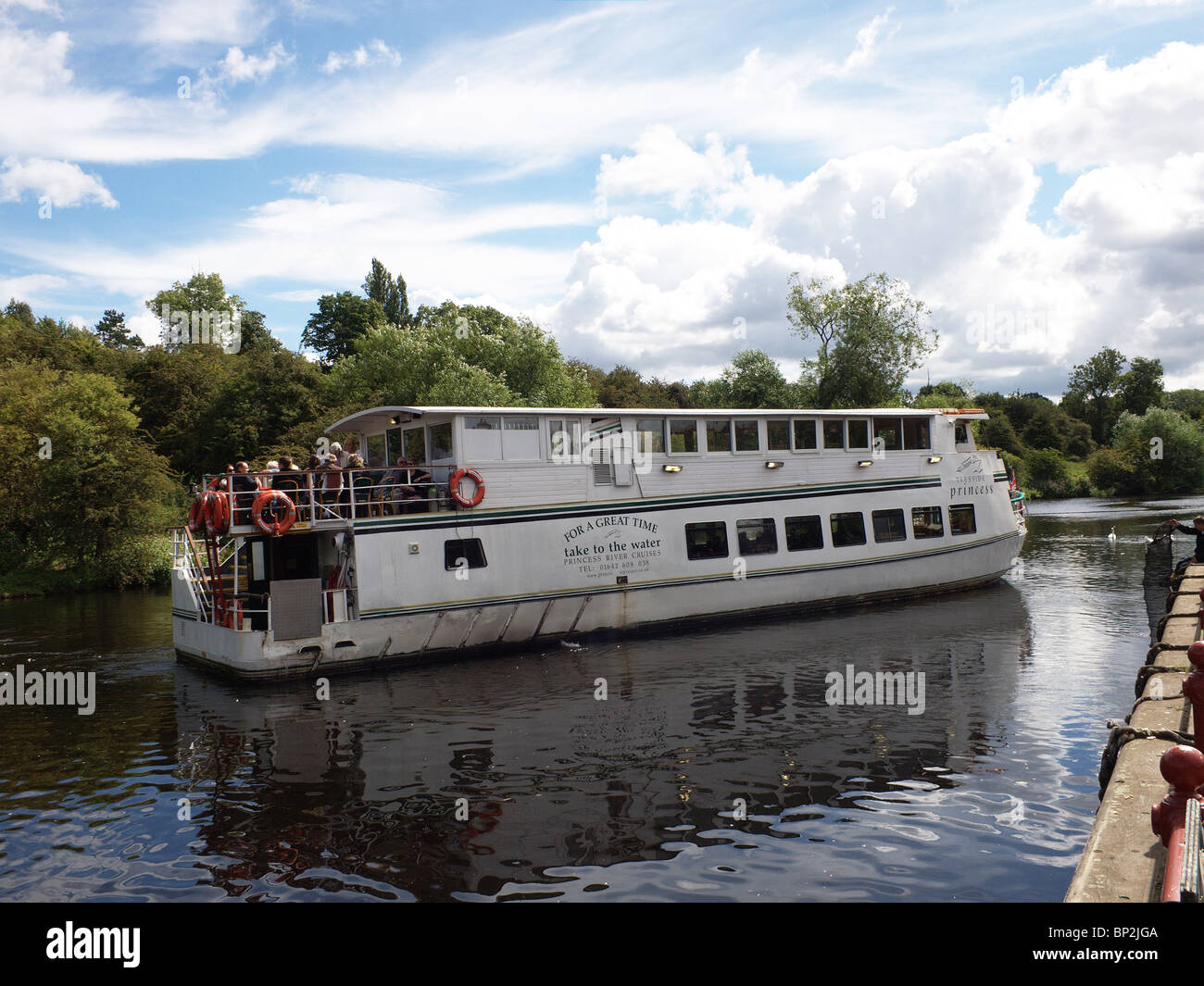 The pleasure boat "Teesside Princess" on the river Tees at Yarm Stock ...