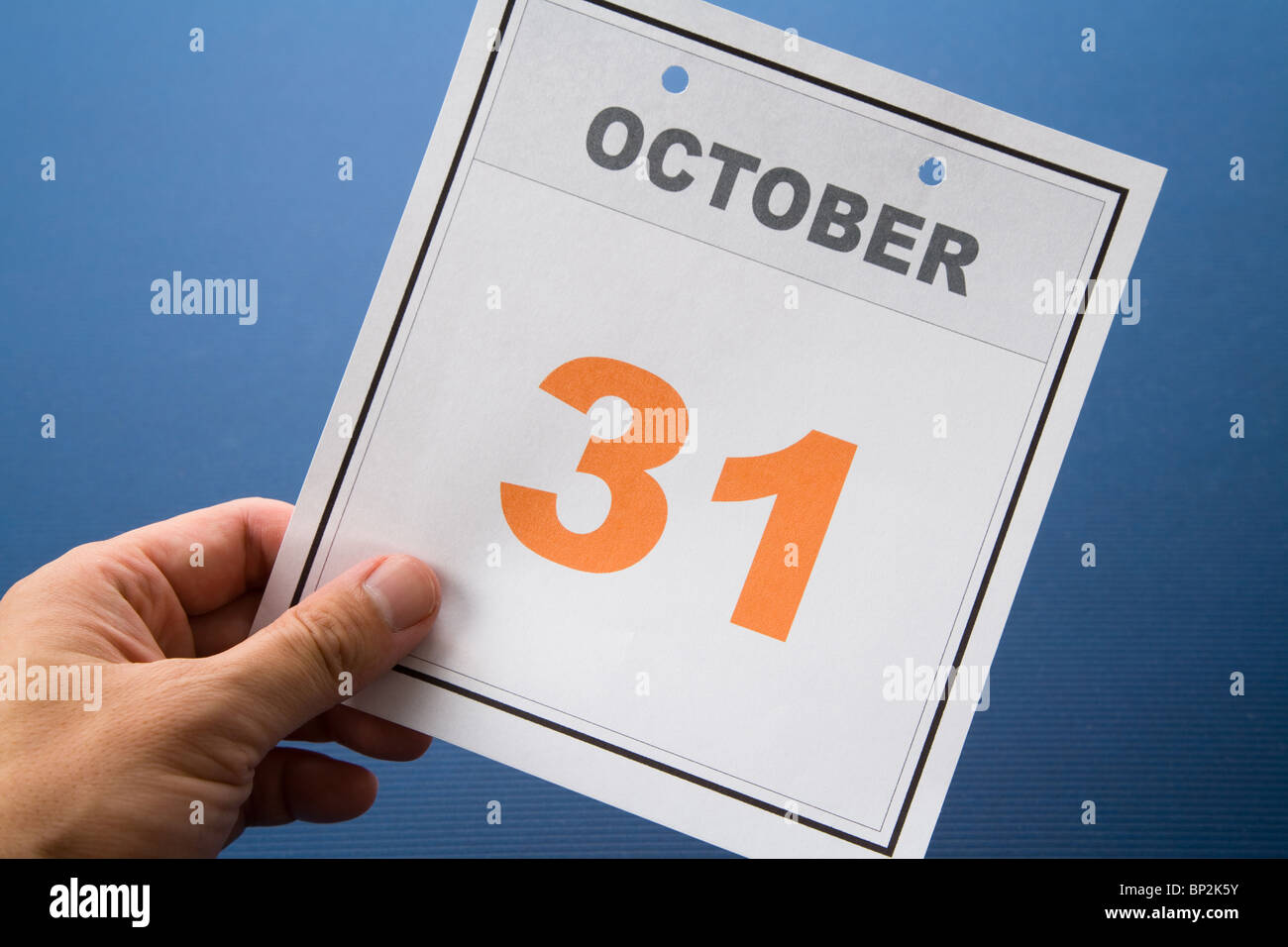 Halloween, calendar October 31 with blue background Stock Photo - Alamy