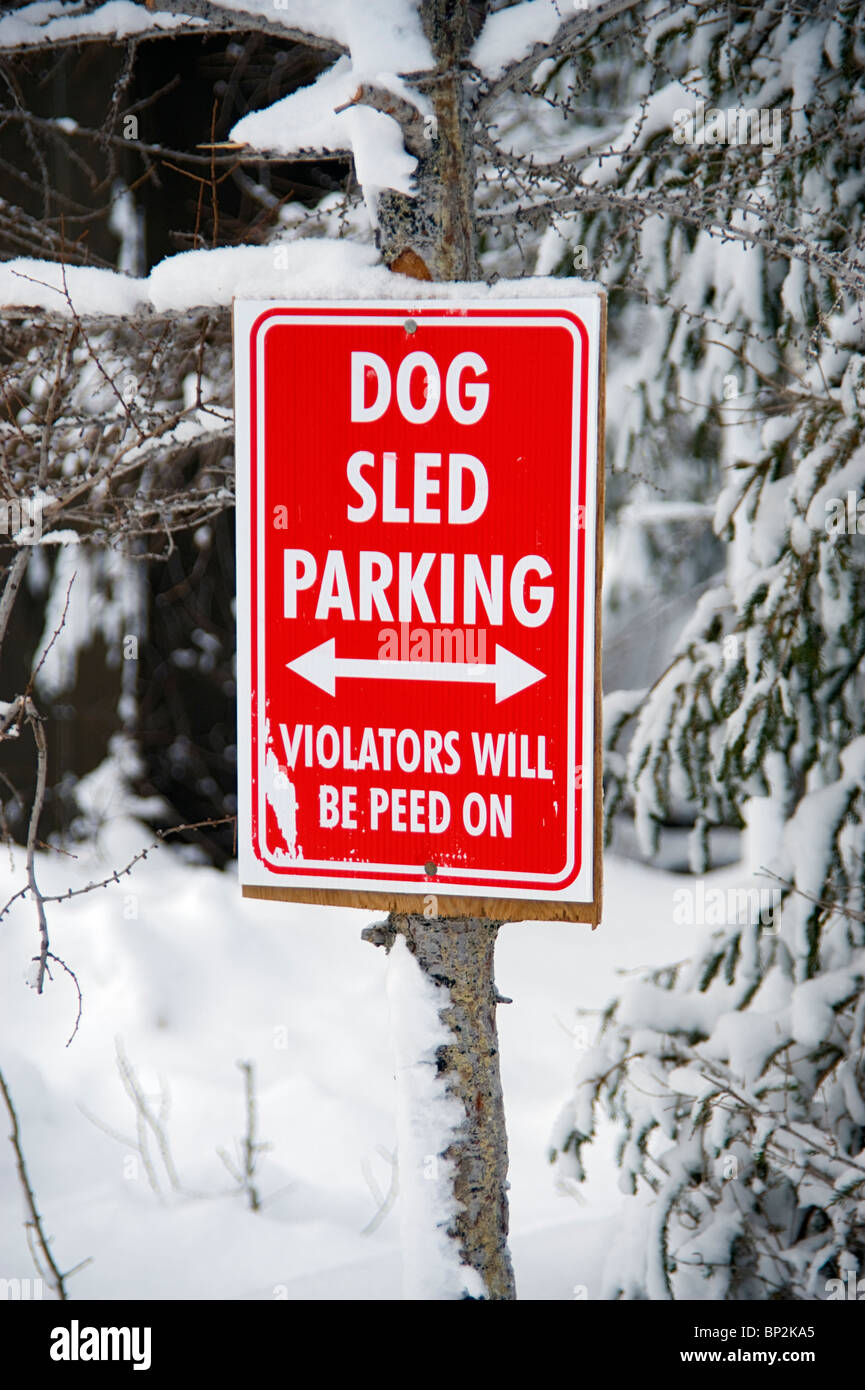 Dog sled parking sign hi-res stock photography and images - Alamy