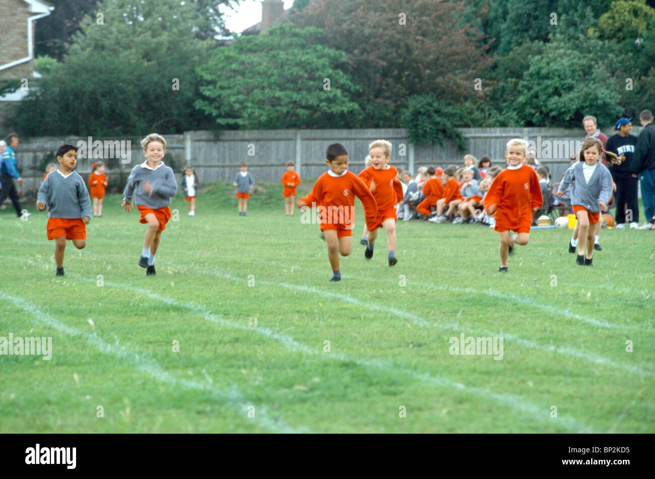Primary School Sportsday Running Race Stock Photo - Alamy