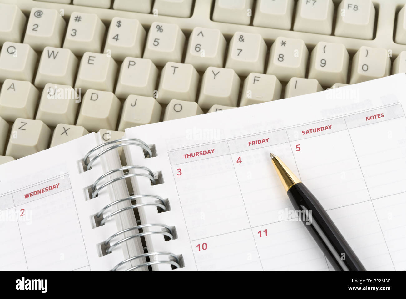 calendar and computer keyboard close up Stock Photo - Alamy