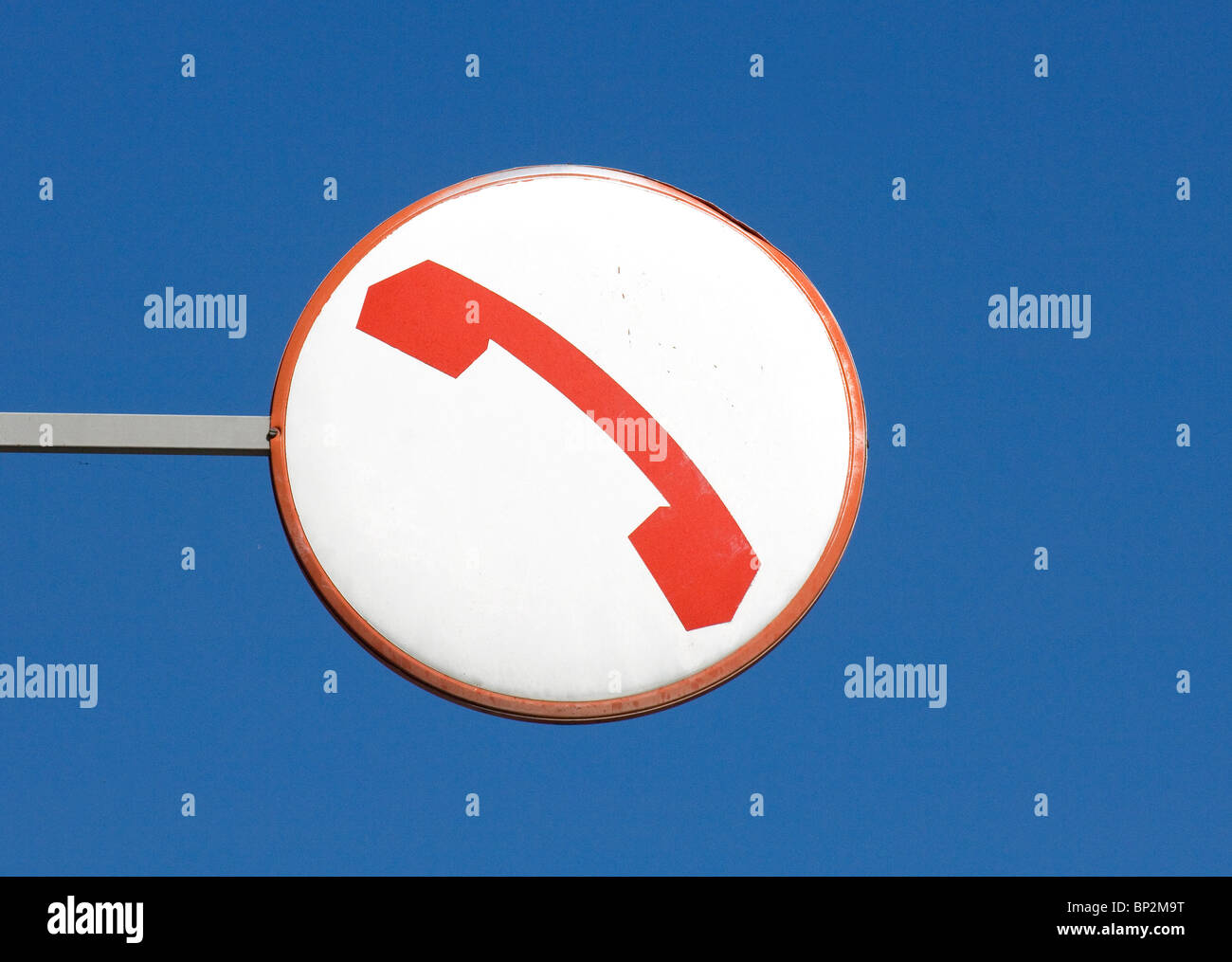 Information sign of a telephone box, Valsolda, Italy Stock Photo - Alamy