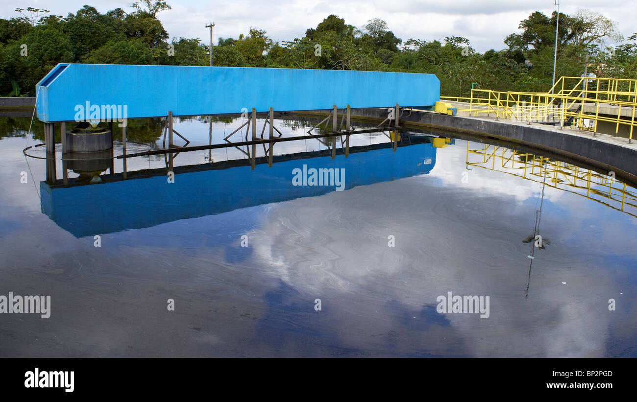 Sludge scraper bridge over a clarifier on a WWTP Stock Photo - Alamy