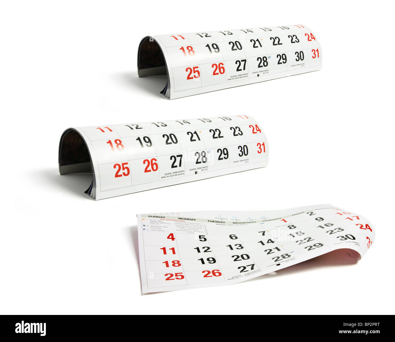 Pages of Calendar Stock Photo - Alamy