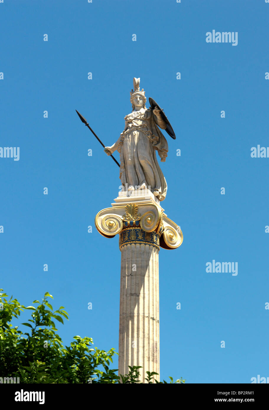 Statue of Athena Goddess of Athens Academy Building Athens Greece Stock ...