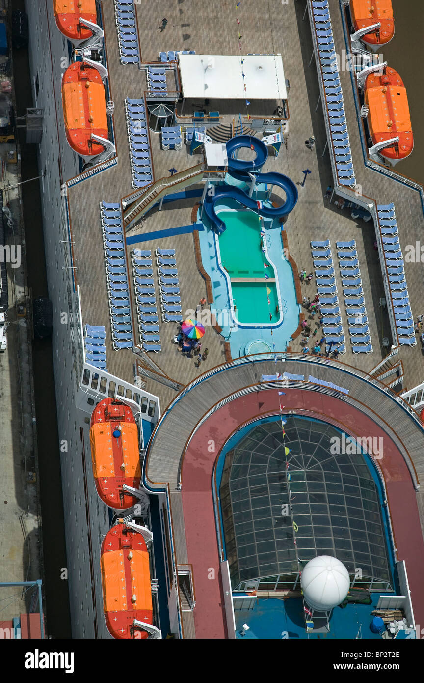 aerial view above Carnival Cruise Lines ship Fantasy Stock Photo - Alamy