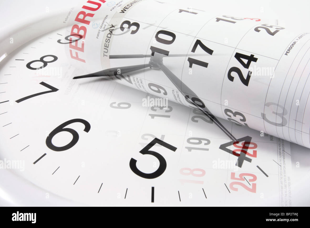 Clock and Calendar Pages Stock Photo - Alamy