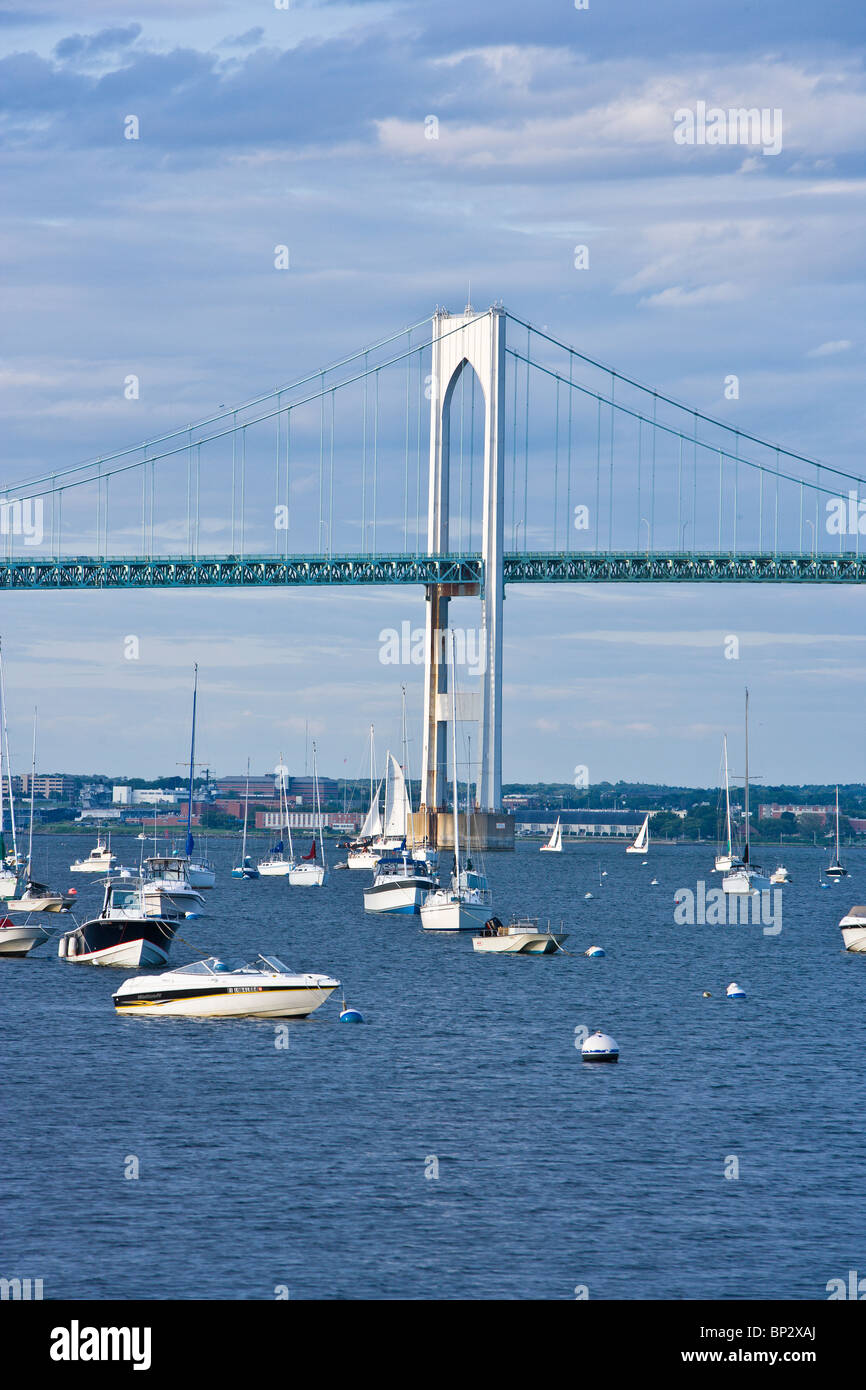 The Pell Bridge Newport Jamestown and Newport, Rhode Island Stock Photo ...