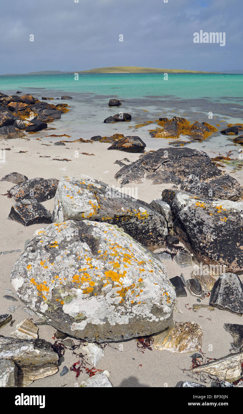 Benbecula, Outer Hebrides Scotland, rocks on a beach Stock Photo - Alamy