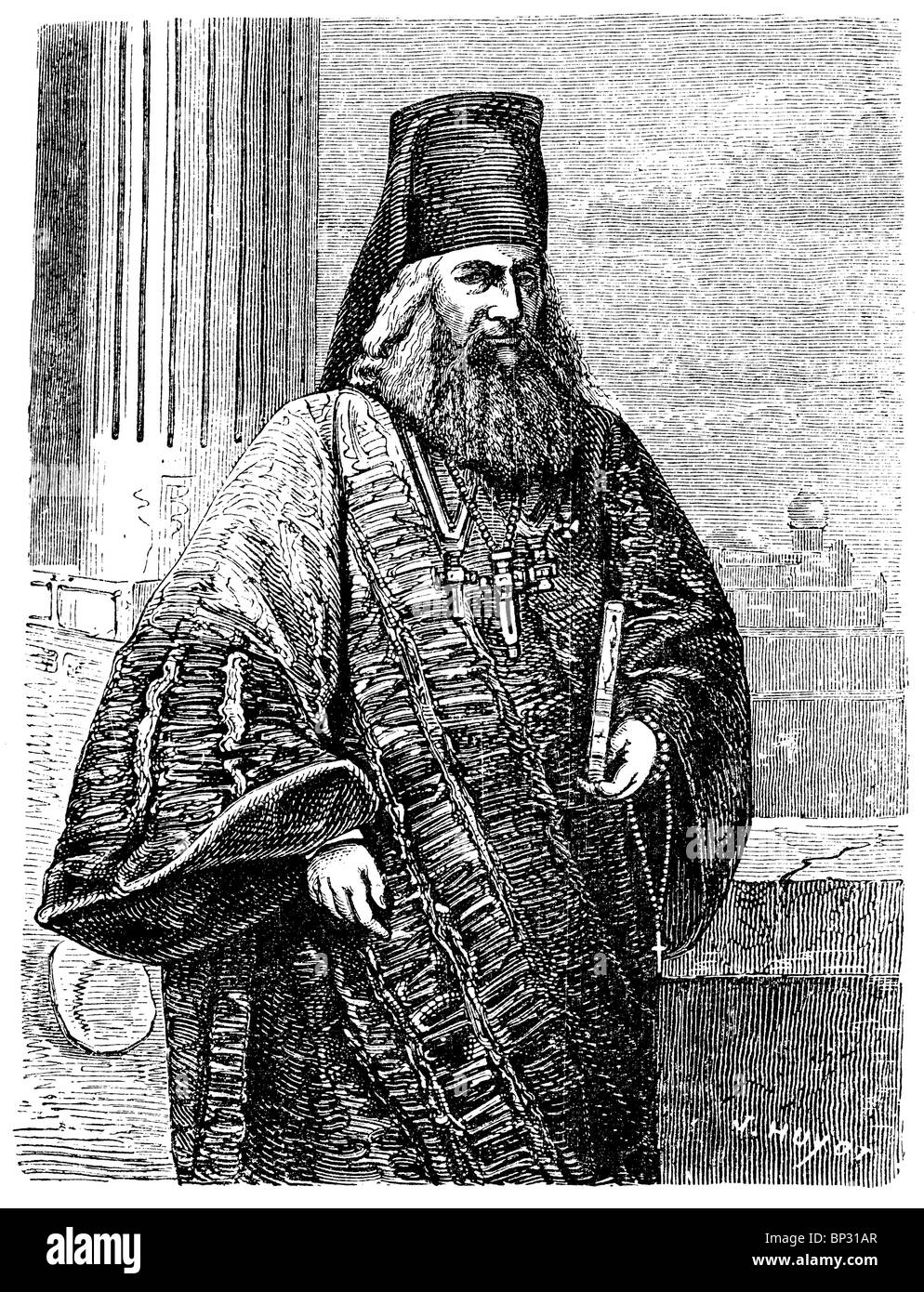 Archimandrite of the ivirone monastery on Mount Athos in Greece Stock ...