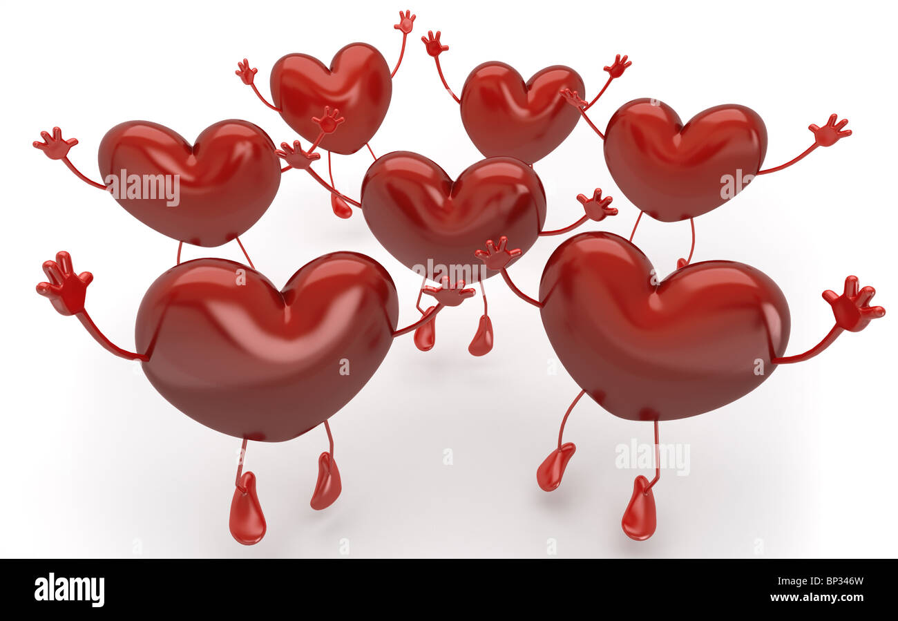 many hearts jumping and callling to be chosen among them, This image ...