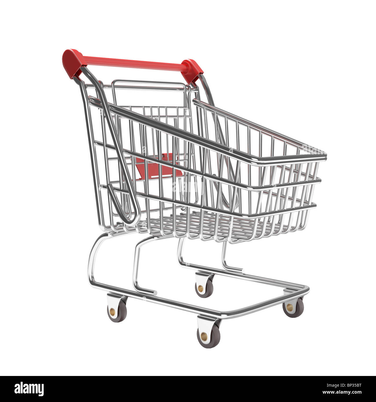 isolated empty shopping cart in a typical studio setup. clipping path ...