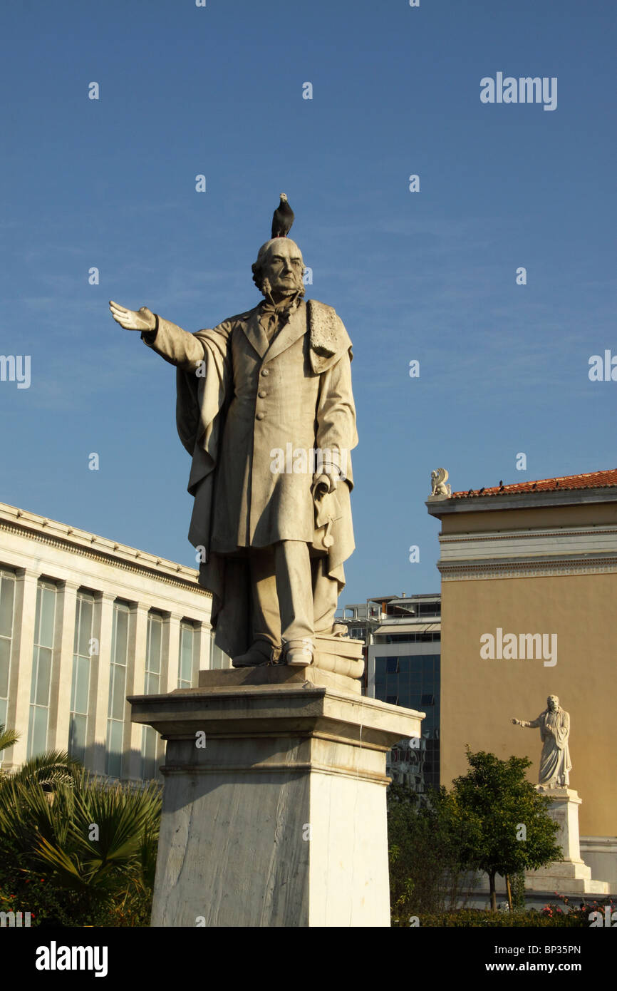 Statue, Akadimia Athinon (Athens' Academy) on Panepistimiou Street ...