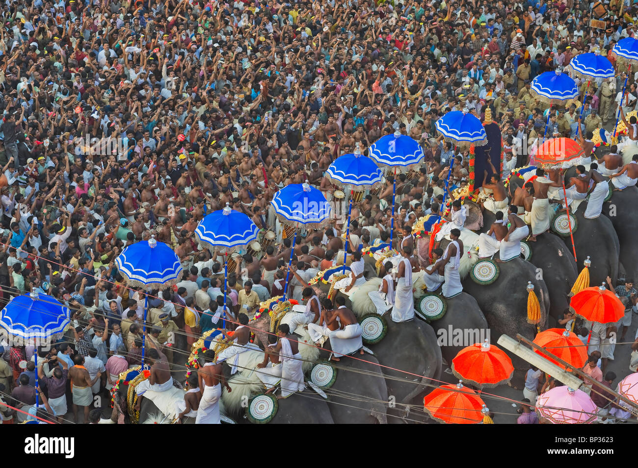 India Kerala Thrissur the Pooram Elephant Festival Stock Photo - Alamy