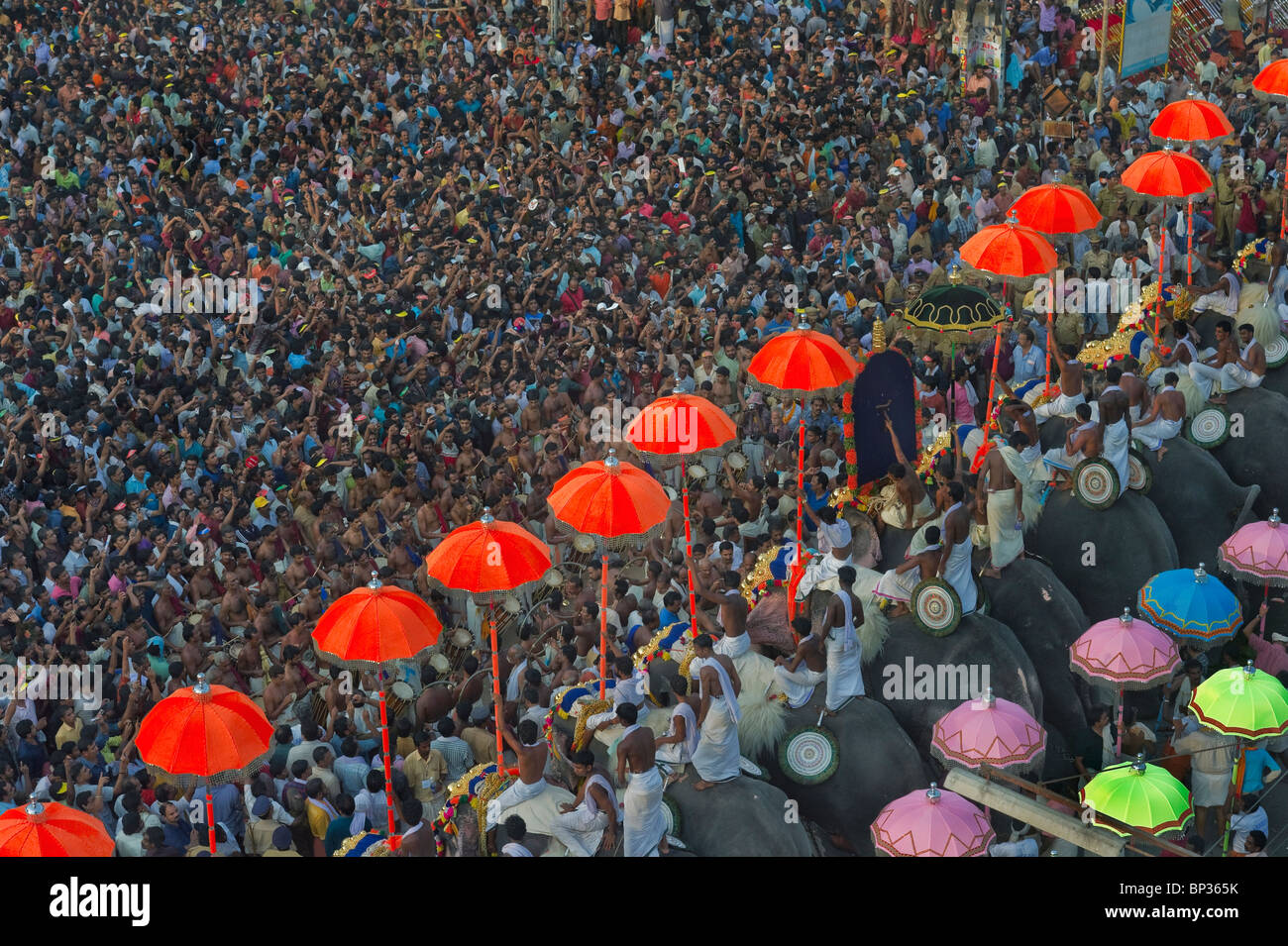 India Kerala Thrissur the Pooram Elephant Festival Stock Photo - Alamy