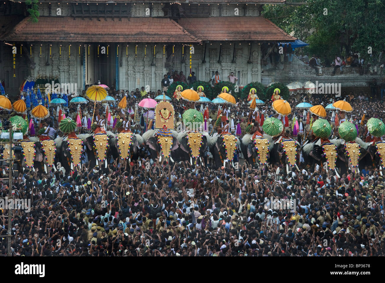 India Kerala Thrissur the Pooram Elephant Festival Stock Photo - Alamy