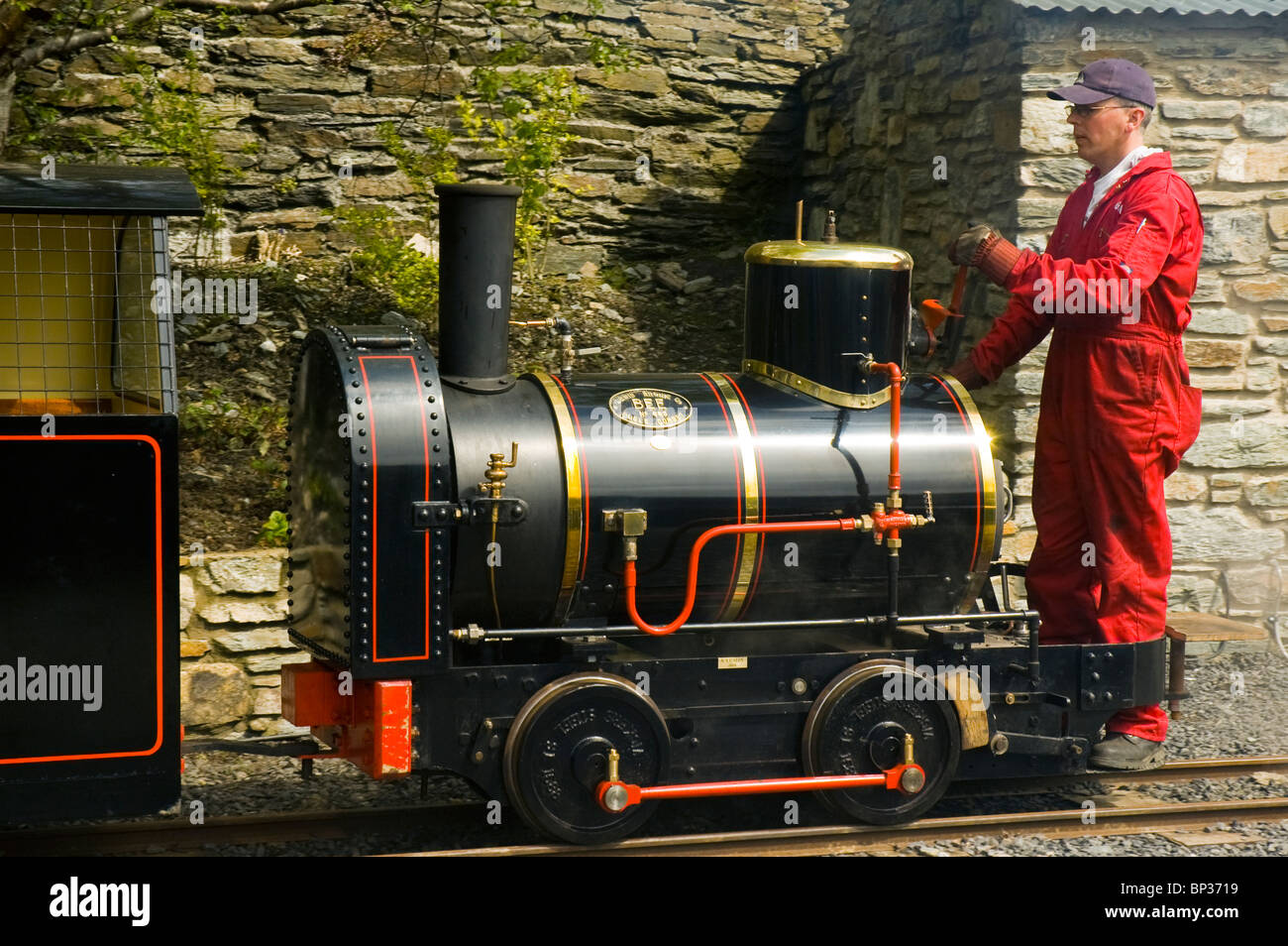 Replica Lewin steam locomotive at the Great Laxey Mine Railway, Laxey ...