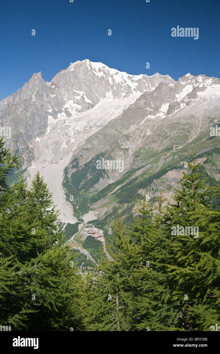 summer view Mont Blanc from Ferret valley, Courmayeur, Italy Stock ...