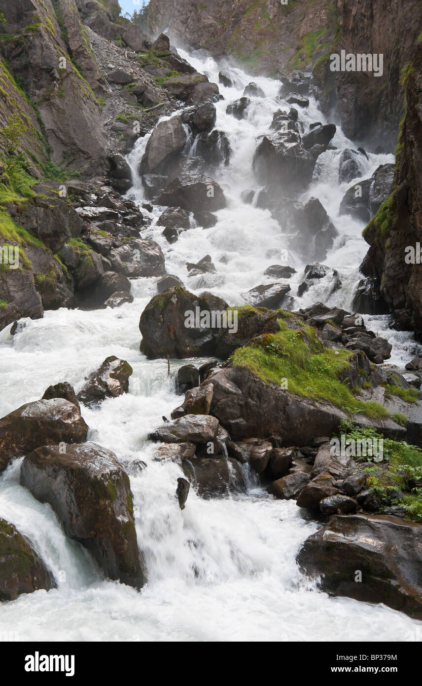 ravine and waterfalls in Pre Saint Didier, Aosta. Italy Stock Photo - Alamy