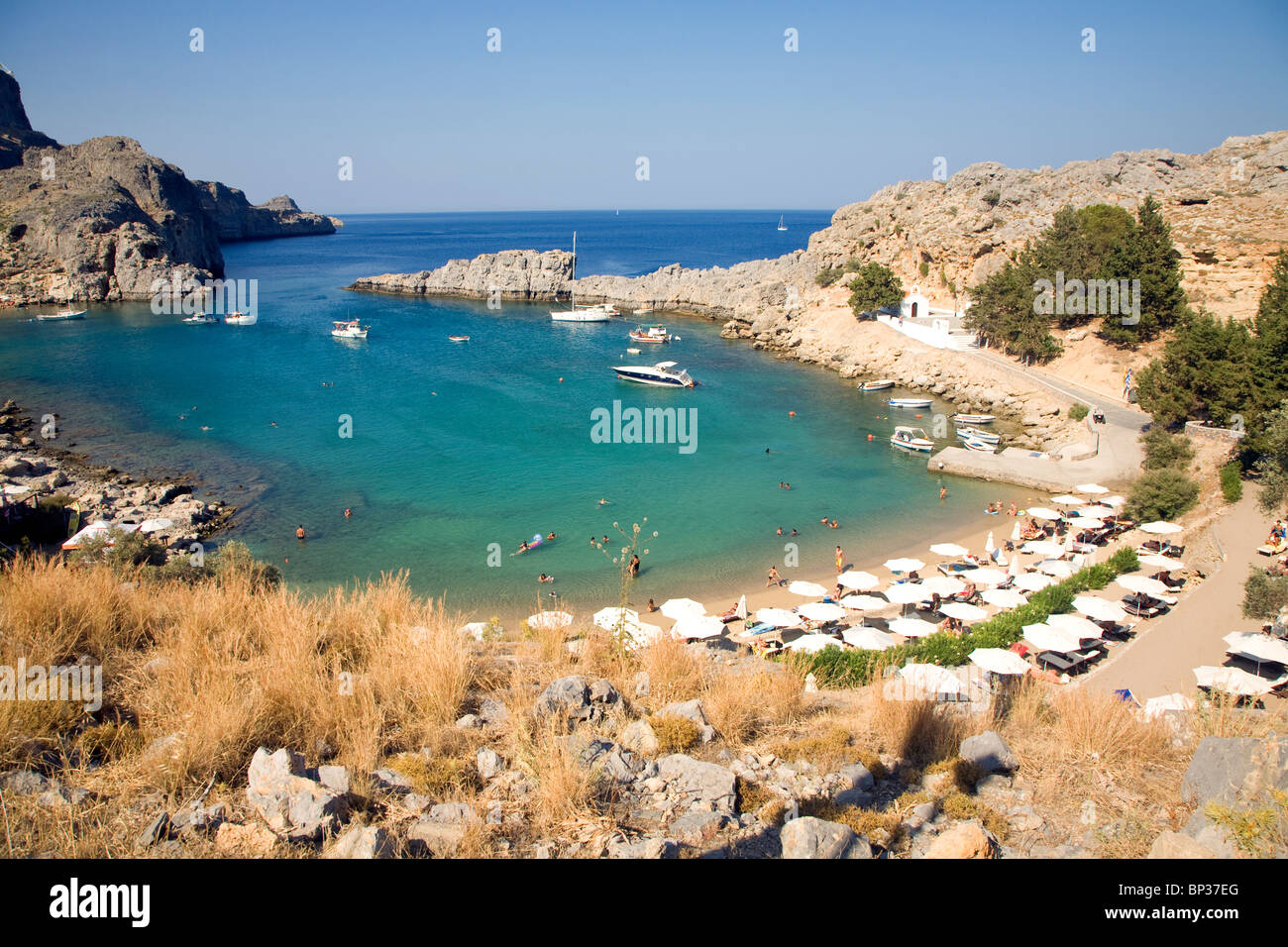St Paul's Bay, Agios Pavlos, Lindos, Rhodes island, Greece Stock Photo - Alamy