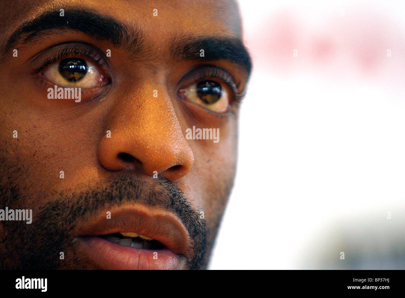 100 metres sprinter Tyson Gay at the Aviva GP press conference in ...