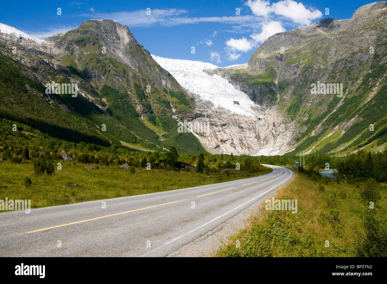 Jostedalsbreen Glacier from Briksdal, Jostedal Glacier National Park ...