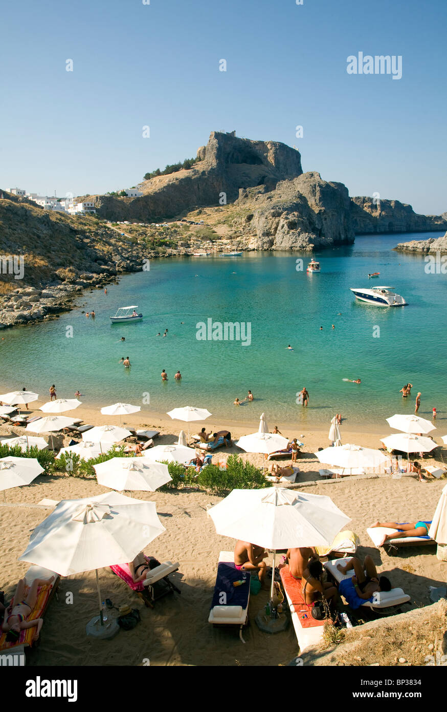 St Paul's Bay, Agios Pavlos, Lindos, Rhodes island, Greece Stock Photo - Alamy