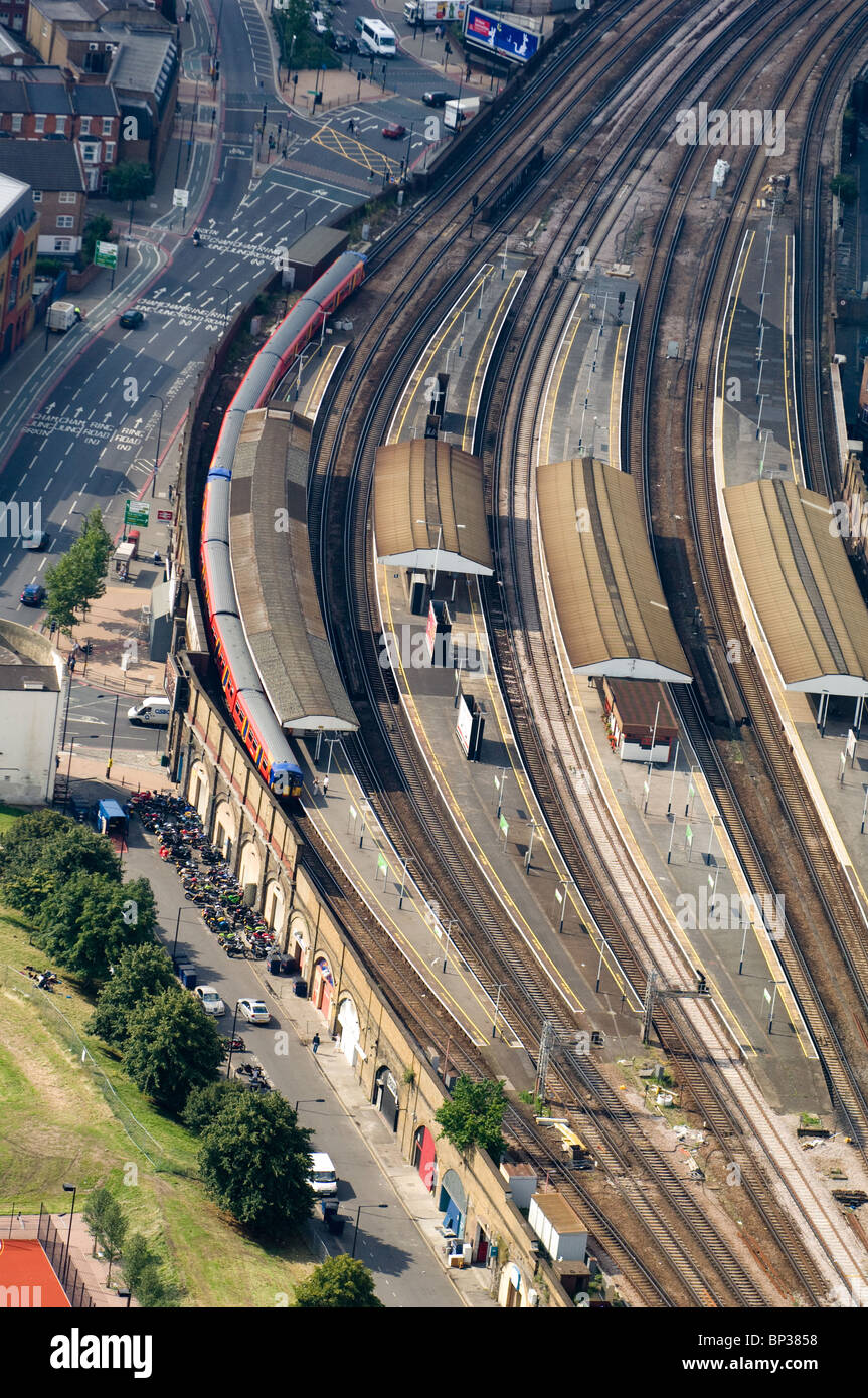 Aerial view of London. Train Station Stock Photo - Alamy