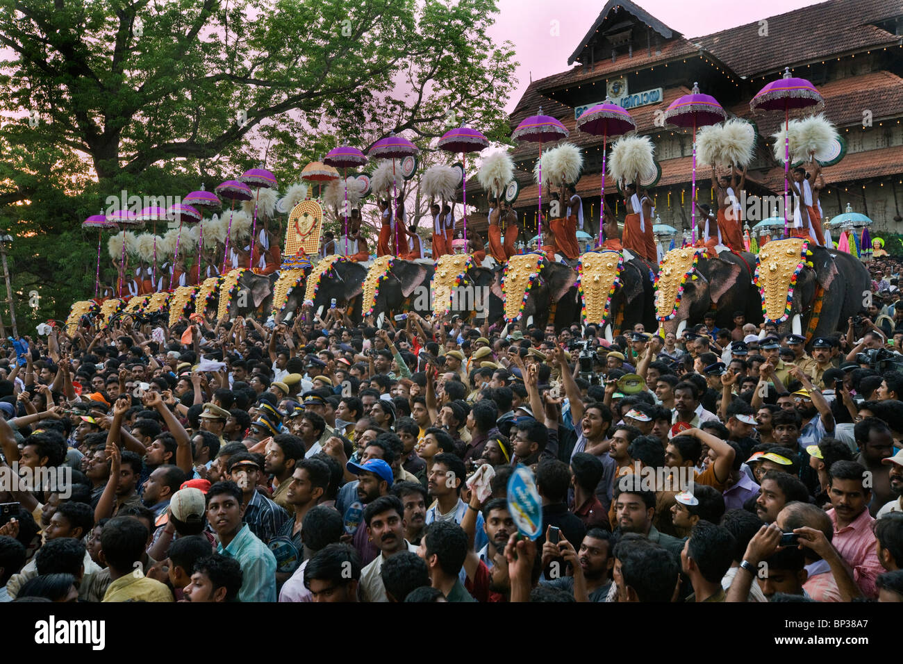 India Kerala Thrissur the Pooram Elephant Festival Stock Photo - Alamy
