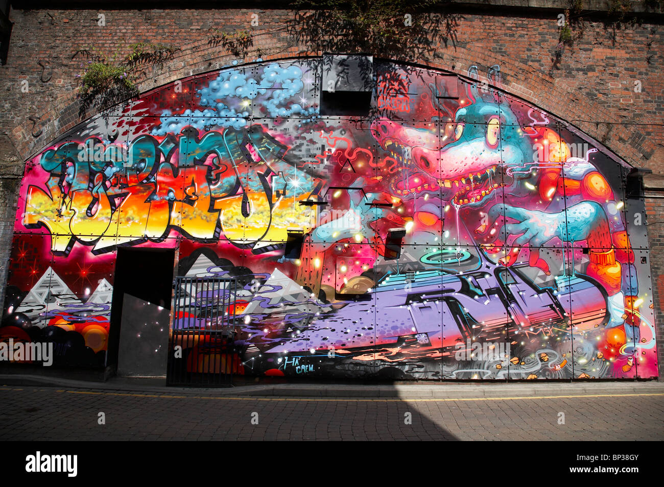 Graffiti on nightclub entrance in Manchester UK Stock Photo - Alamy