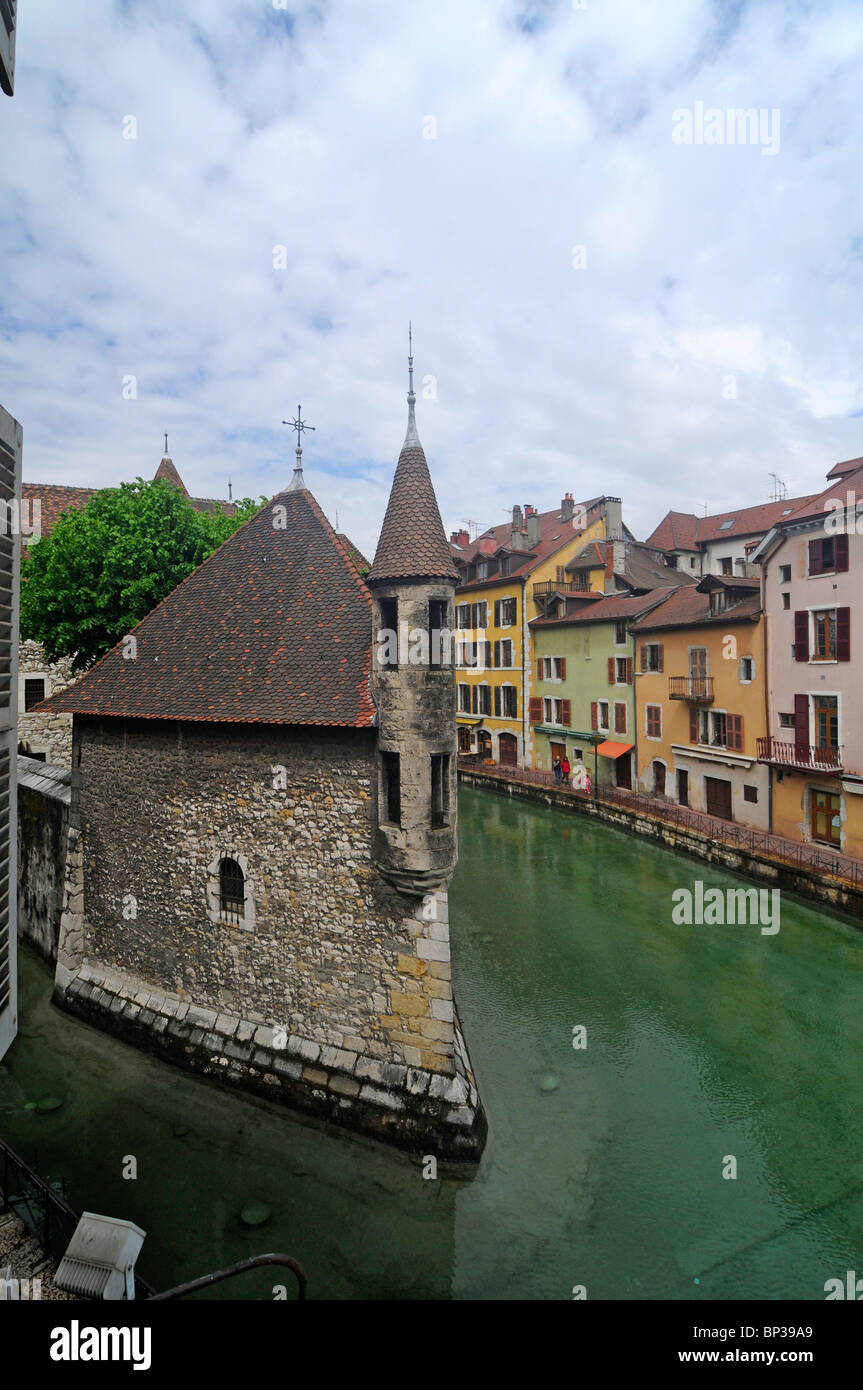 The Palais de l'Isle, a medieval landmark in the old town of Annecy ...