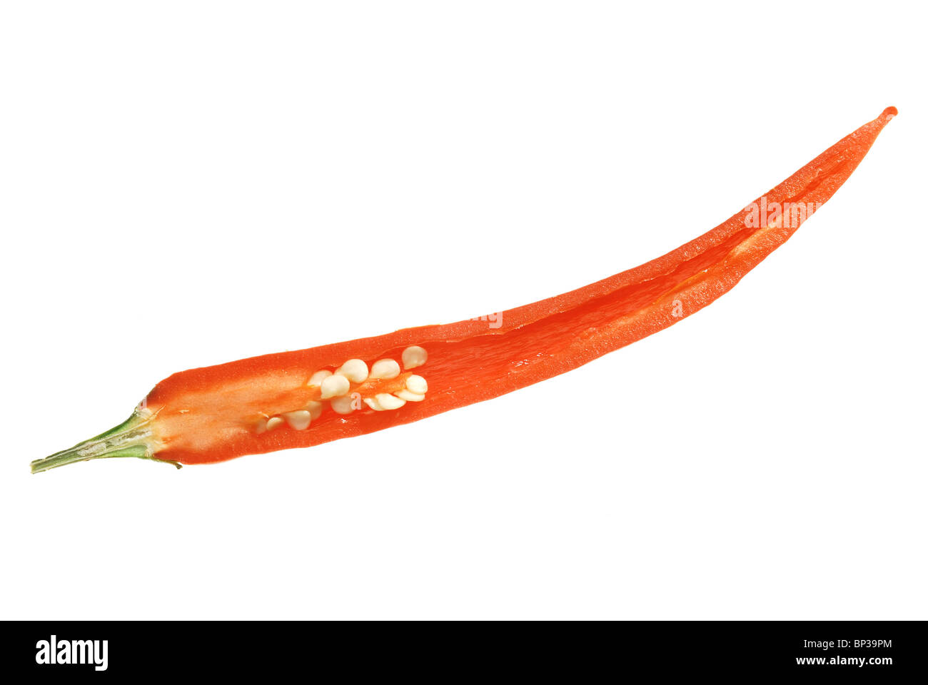 The Red Chilli pepper slice Stock Photo - Alamy