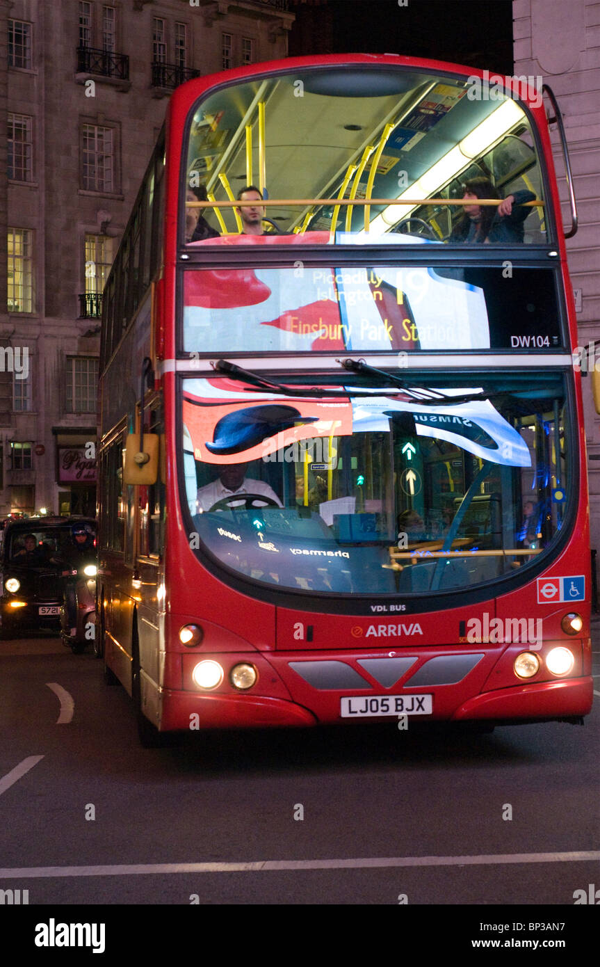 Double Deck Red Bus, Piccadilly Circus, London, United Kingdom Stock ...