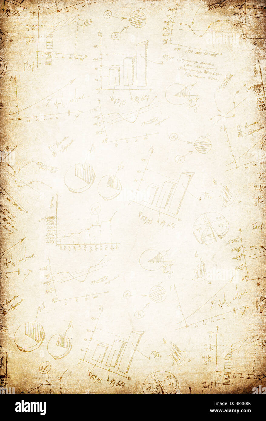 Grunge vintage business graph paper background Stock Photo - Alamy