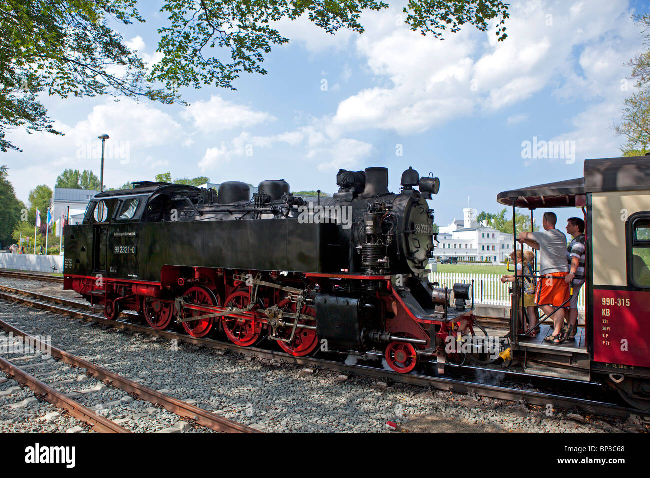 steam train "Molli" at the Baltic Resort Heiligendamm, Mecklenburg-West ...