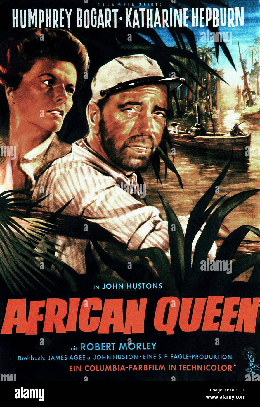 KATHARINE HEPBURN, HUMPHREY BOGART POSTER, THE AFRICAN QUEEN, 1951 ...