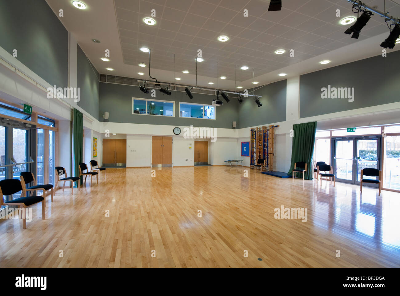 Marnel Junior School unoccupied hall Stock Photo - Alamy