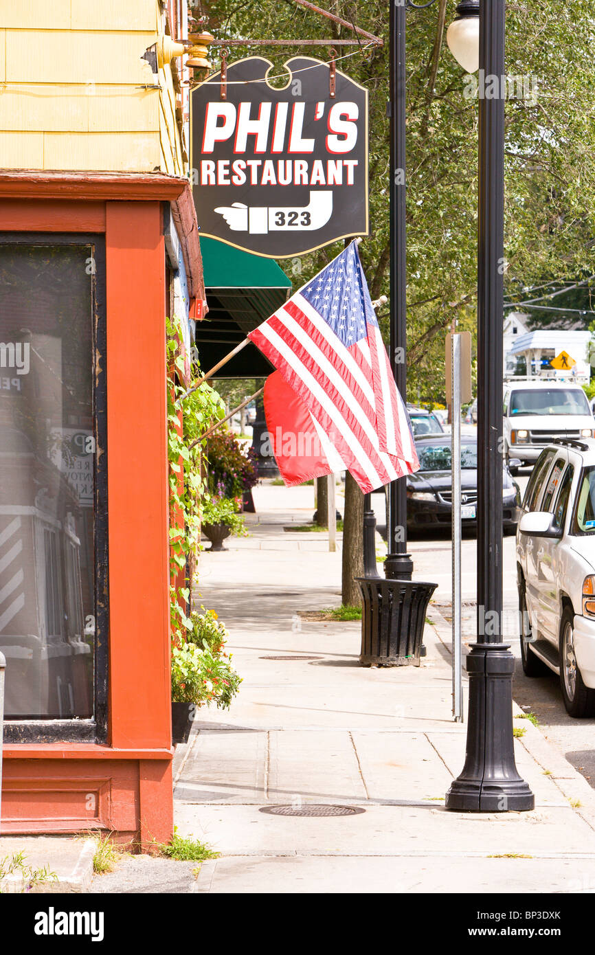 Downtown scene in Wakefield, RI Stock Photo - Alamy