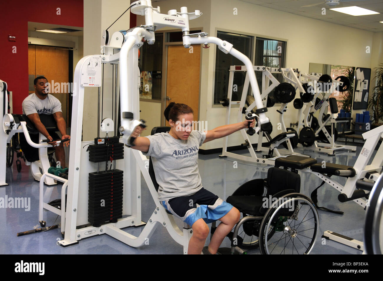 Jennifer Poist works out at the campus Disability Resource Center at ...