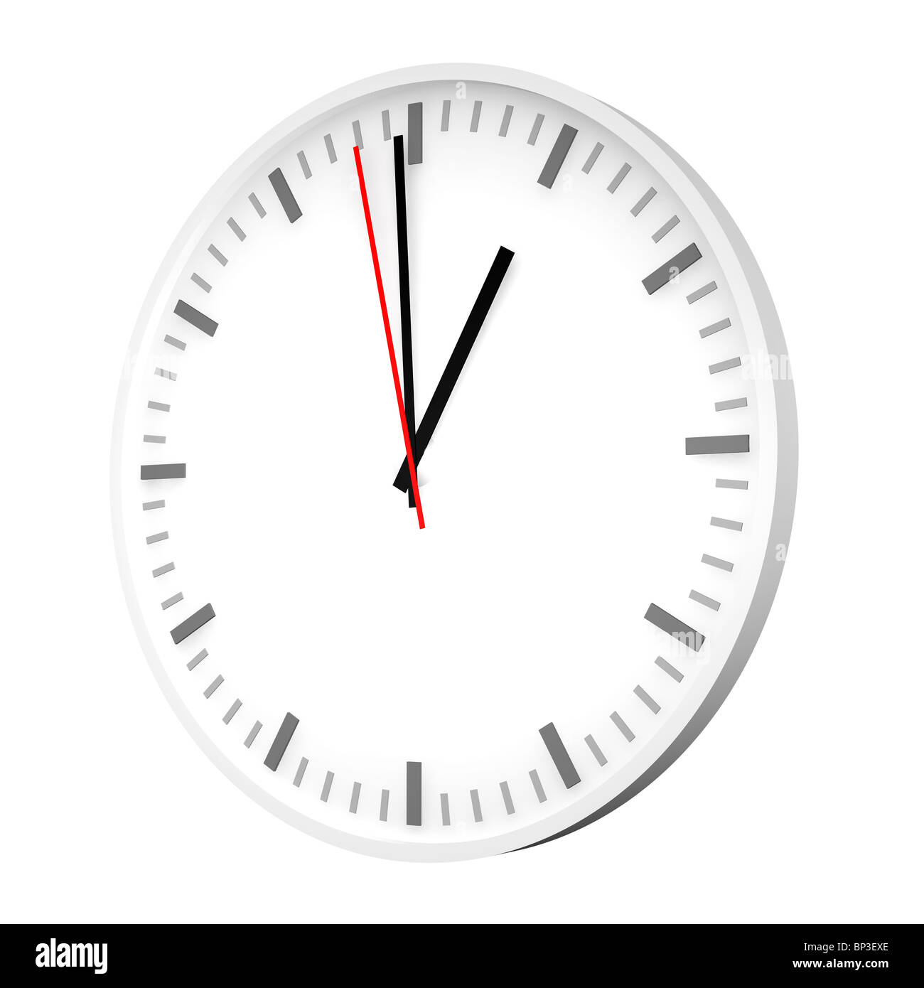 Clock with one red hand. 3d rendered illustration Stock Photo - Alamy