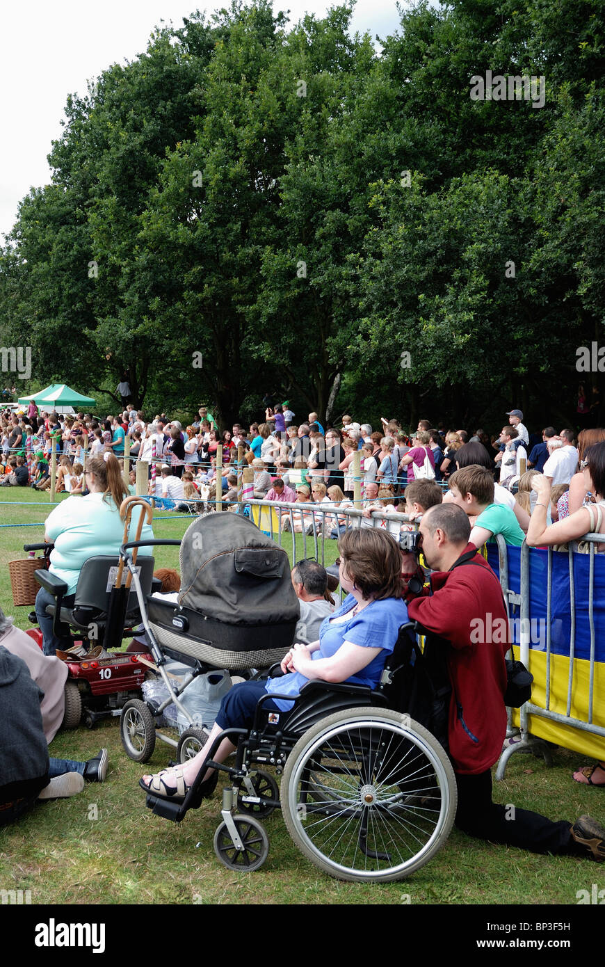 Disabled spectators at Robinhood festival 2010 england uk Stock Photo ...